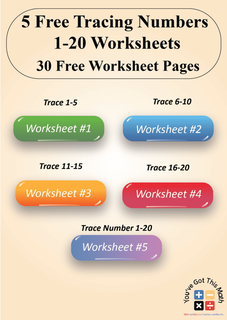 5 Free Printable Tracing Numbers 1-20 Worksheets PDF
