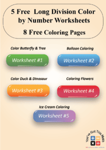 5 Free Long Division Color by Number Worksheets | Fun Activities