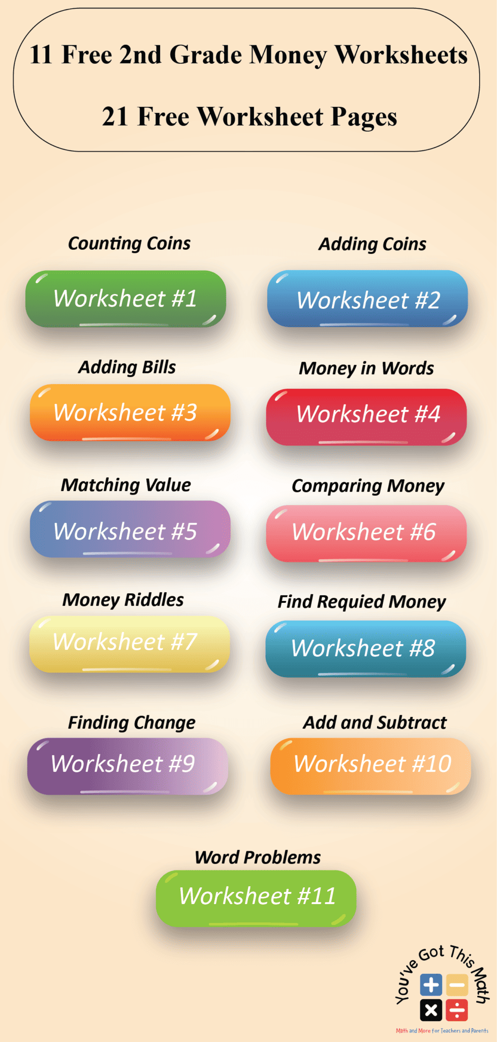 11 Free 2nd Grade Money Worksheets | Fun Activities