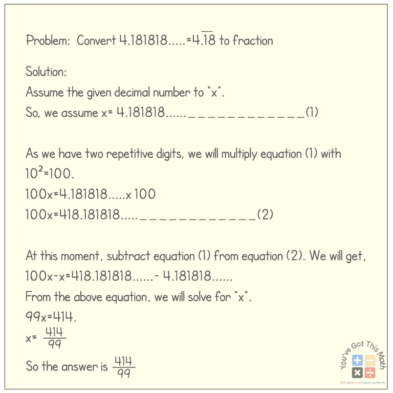 15+ Free Converting Repeating Decimals to Fractions Worksheet Pages