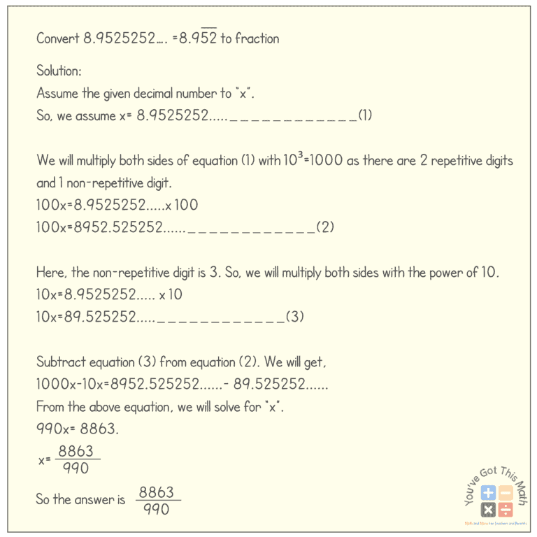 15+ Free Converting Repeating Decimals to Fractions Worksheet Pages