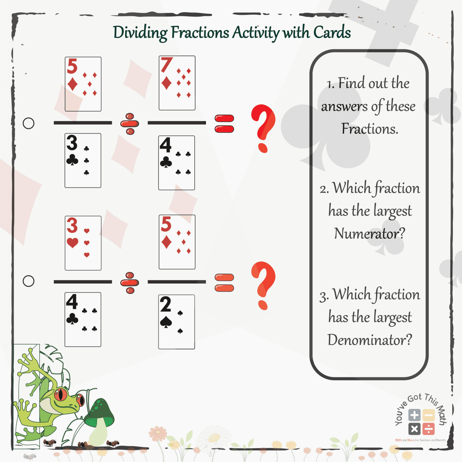 12 Fun Exciting Dividing Fractions Activity | Free Worksheets