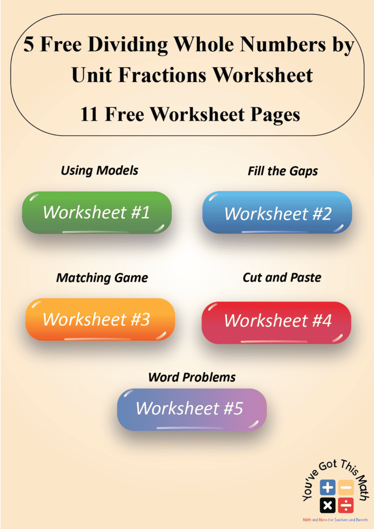 10 Free Dividing Whole Numbers by Unit Fractions Worksheet