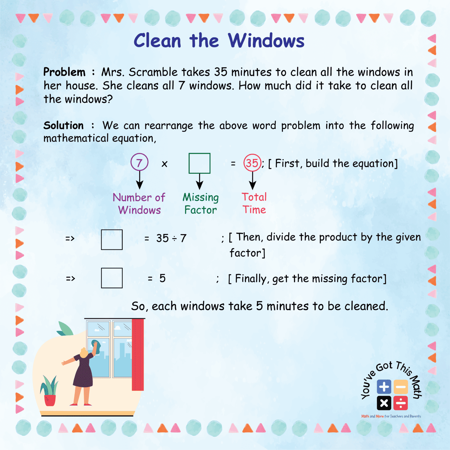 60 Fun Missing Factor Division Word Problems | Free Worksheets