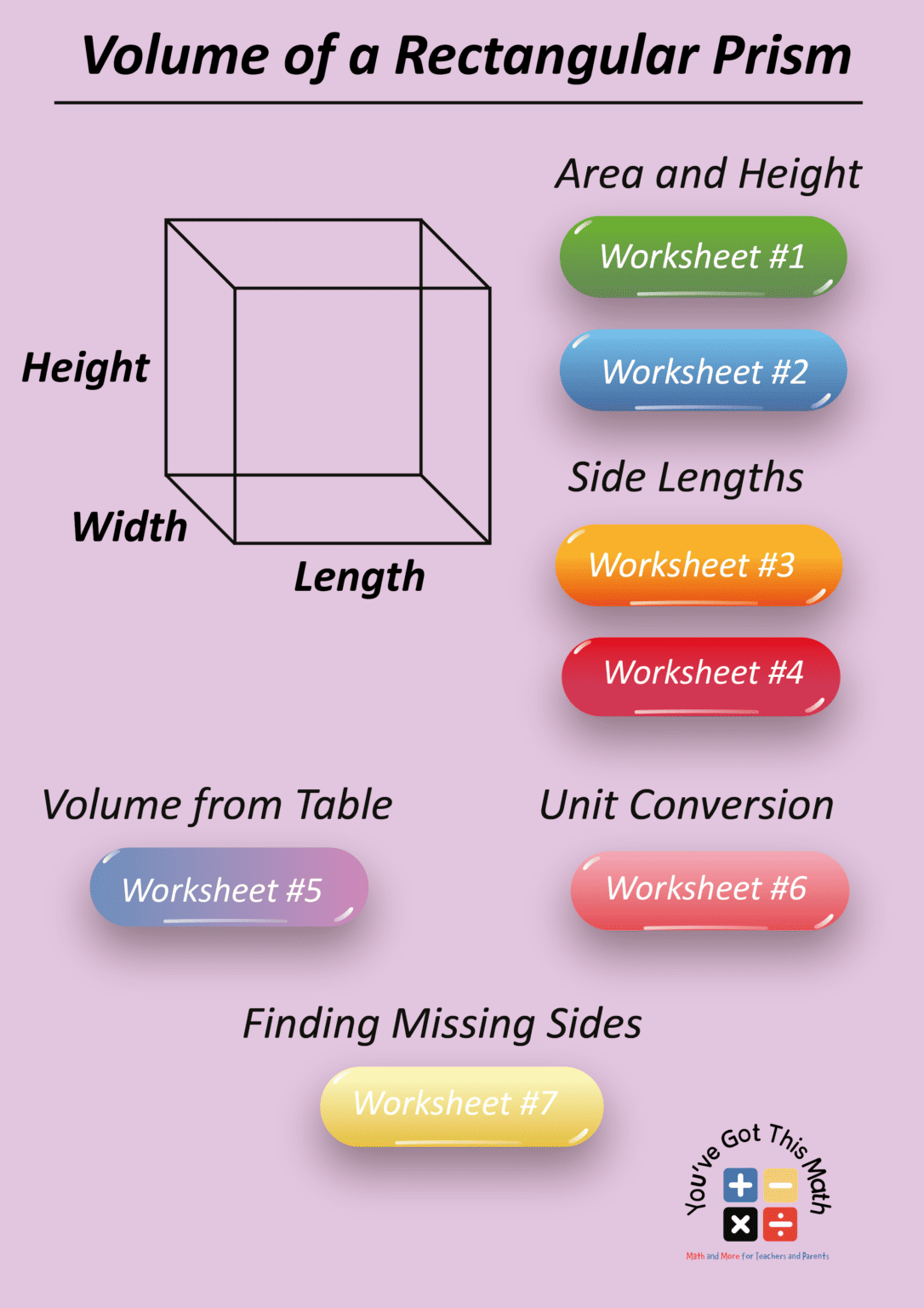 10+ Free Volume of a Rectangular Prism Worksheet | Grade 4