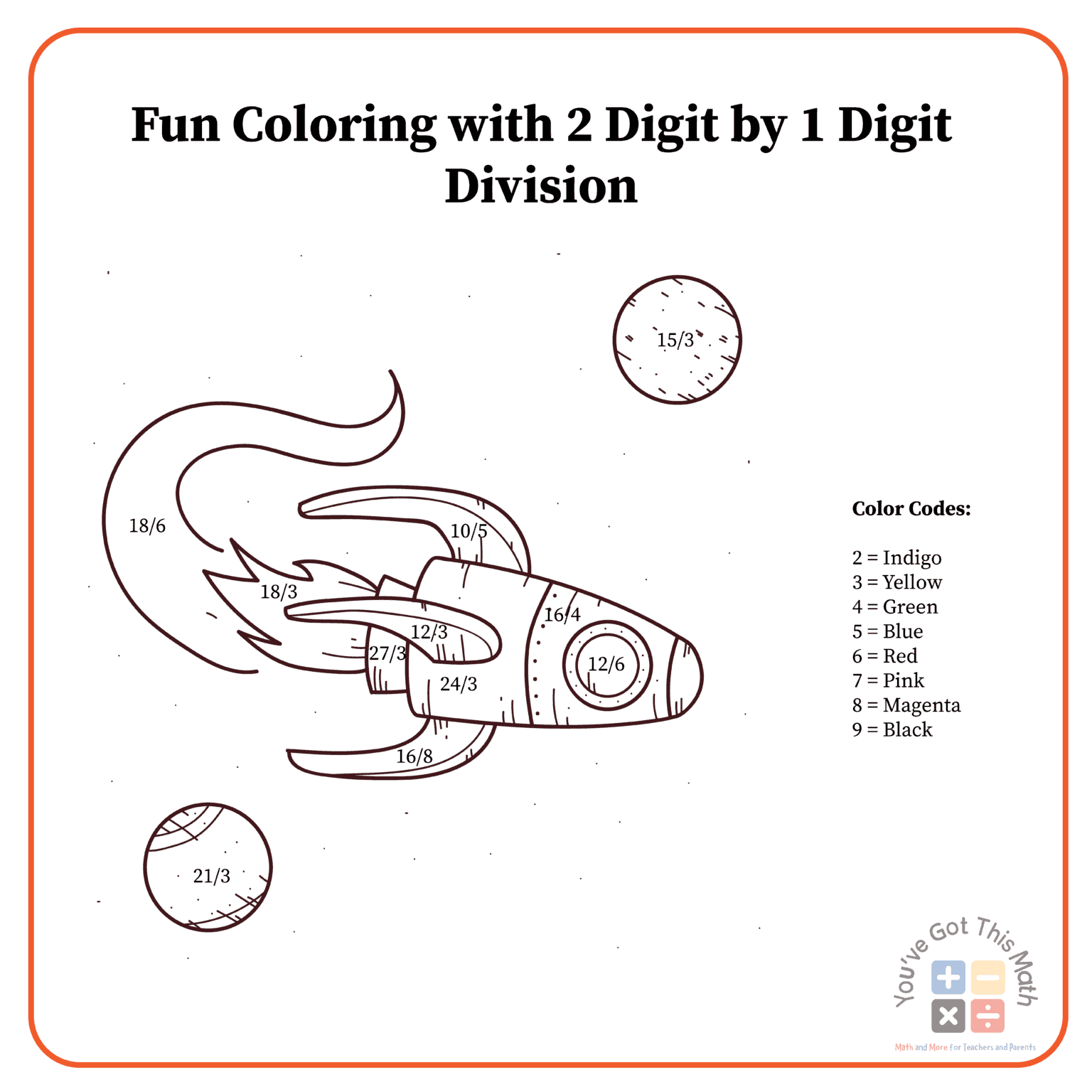 5 Free Division Coloring Worksheets | Fun Activities