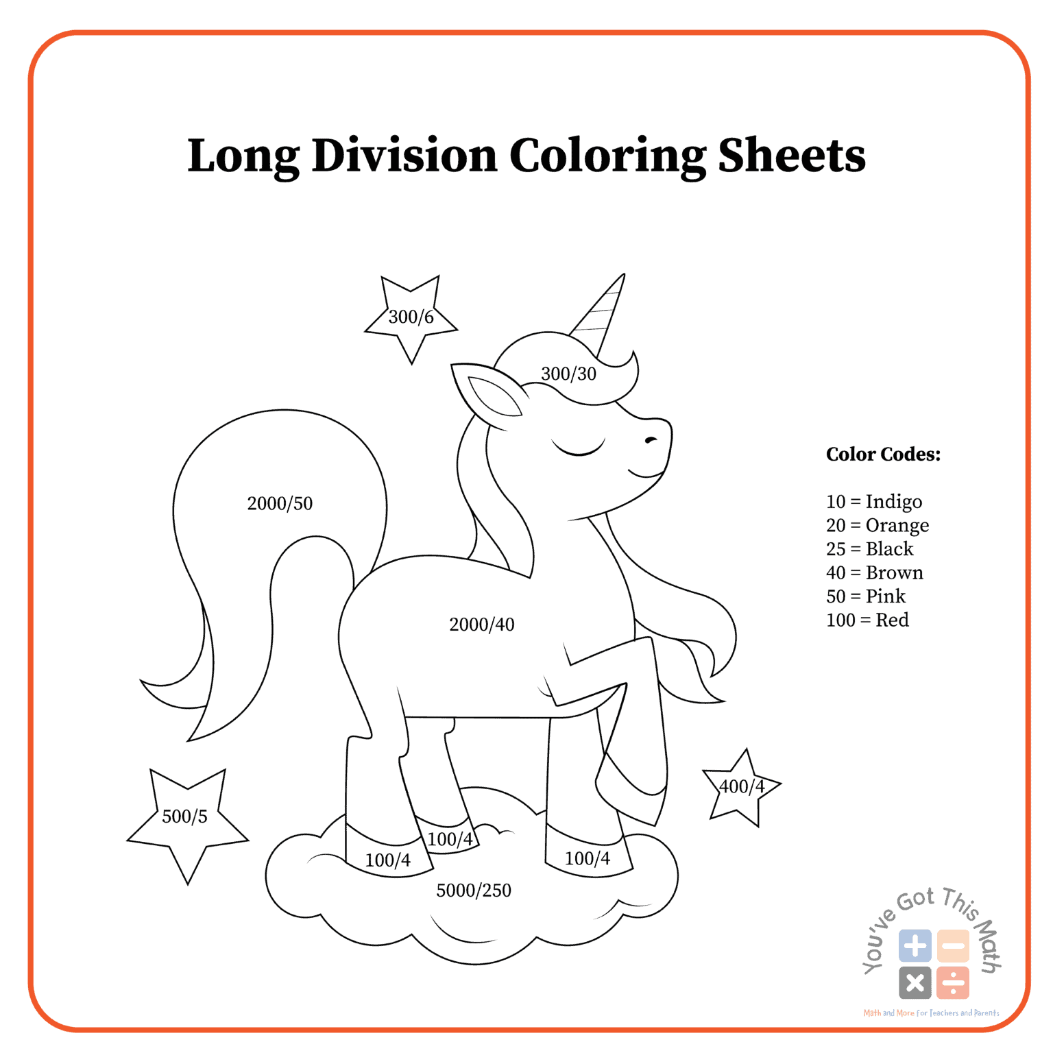 5 Free Division Coloring Worksheets | Fun Activities