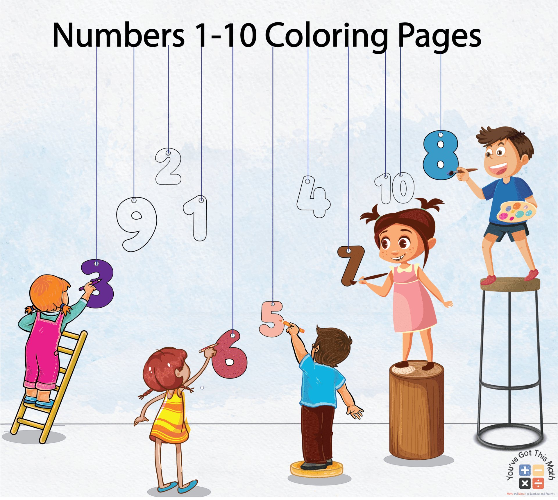 Coloring Pages Free Printable Numbers 1 10