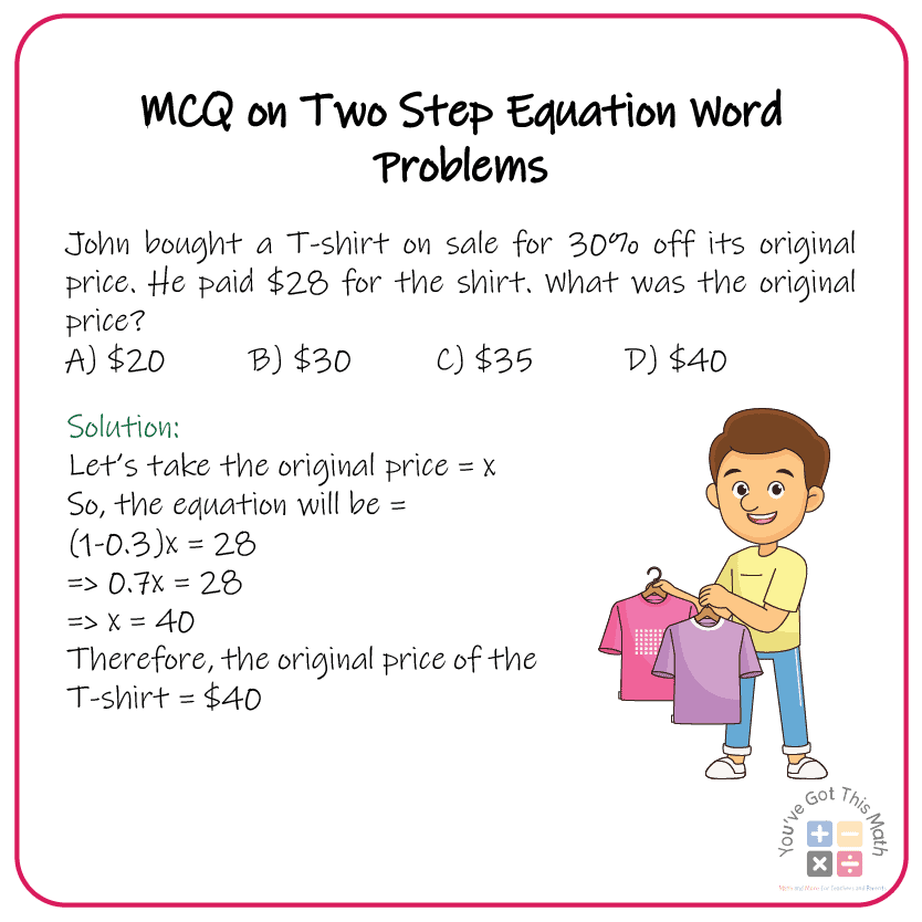 8 Free Two Step Equations Word Problems Worksheets