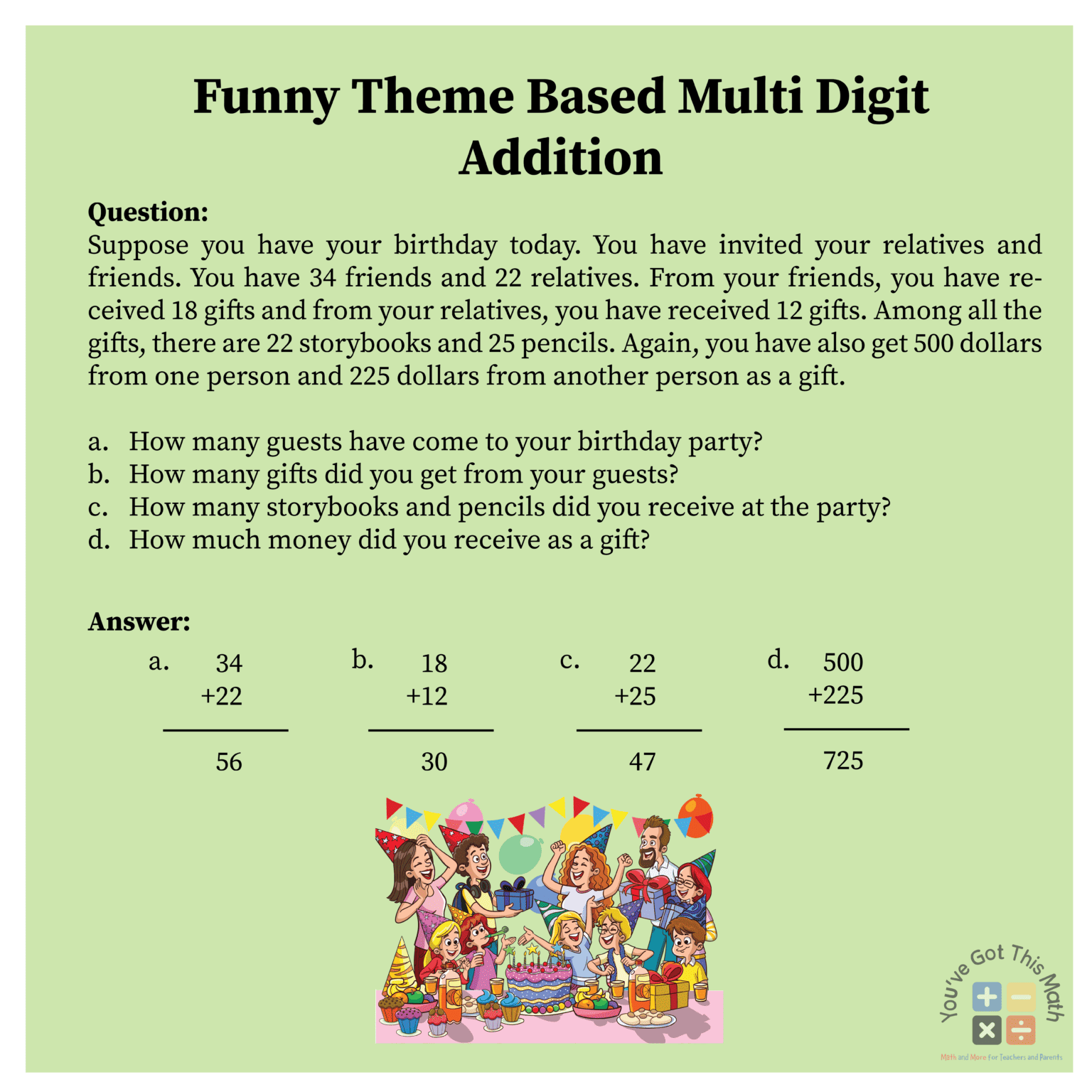 80+ Multi Digit Addition Word Problems | Free Worksheet