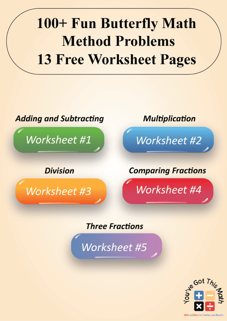 100+ Fun Butterfly Math Method Problems | Free Worksheet