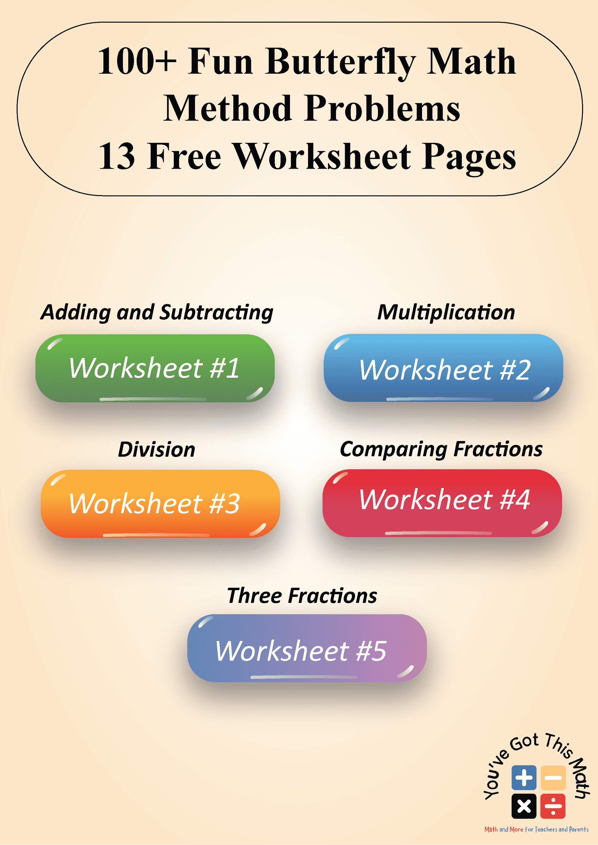 100+ Fun Butterfly Math Method Problems | Free Worksheet