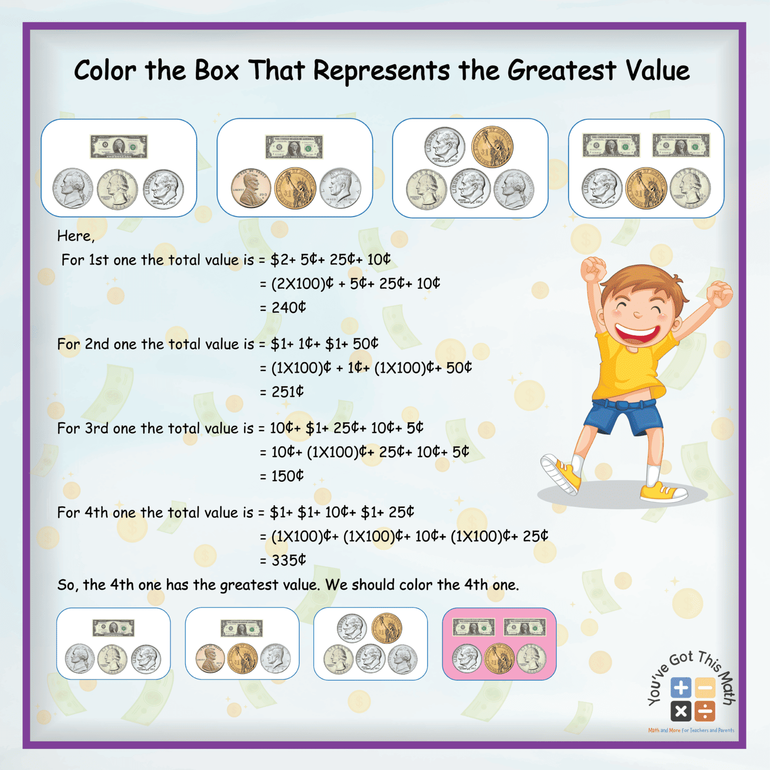 11 Free Comparing Money Worksheets | Grade 1