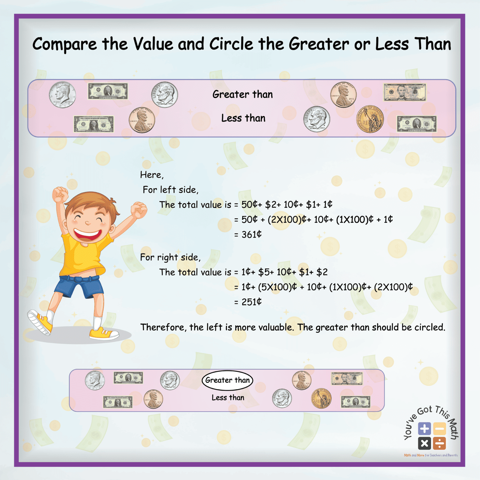 11 Free Comparing Money Worksheets | Grade 1
