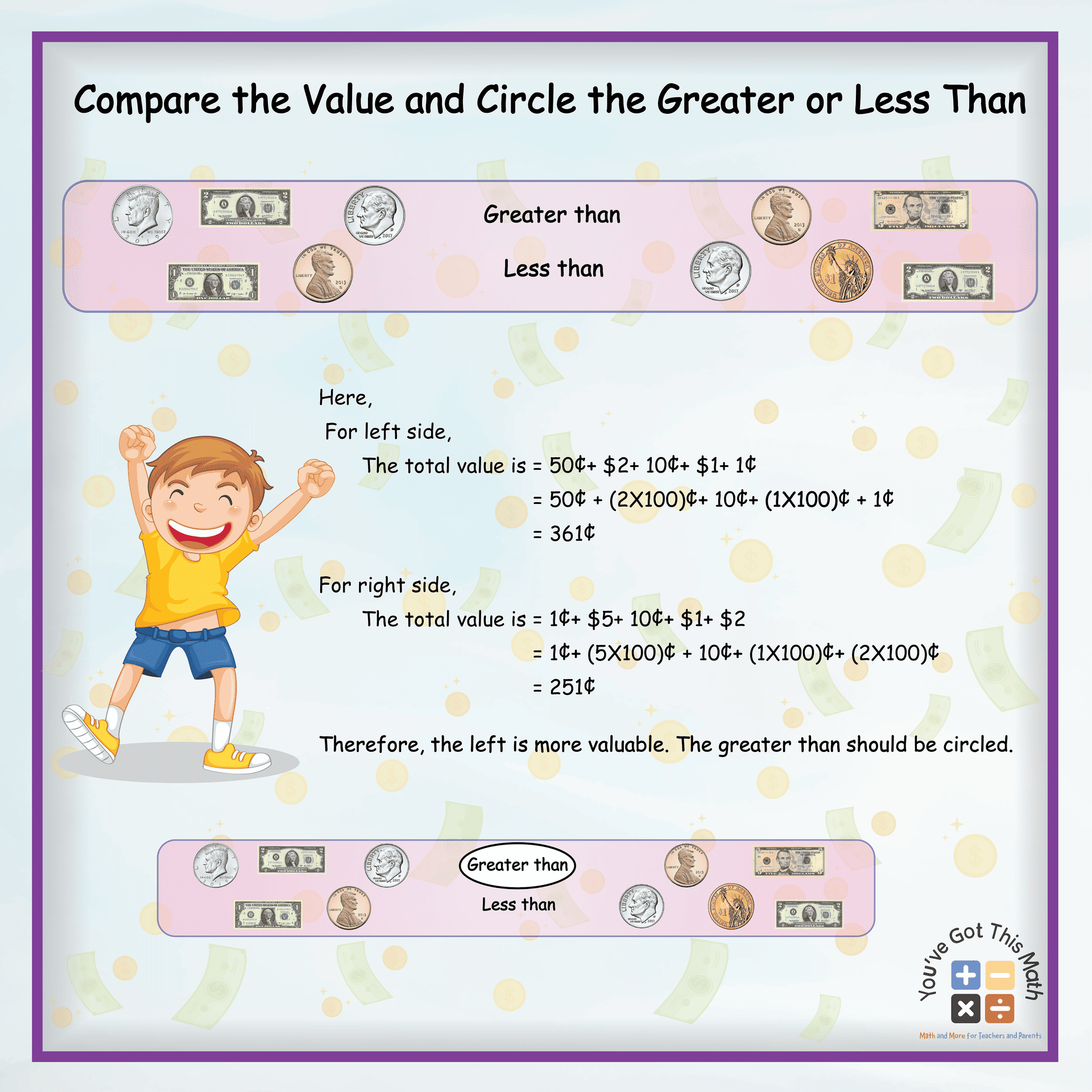 11 Free Comparing Money Worksheets | Grade 1