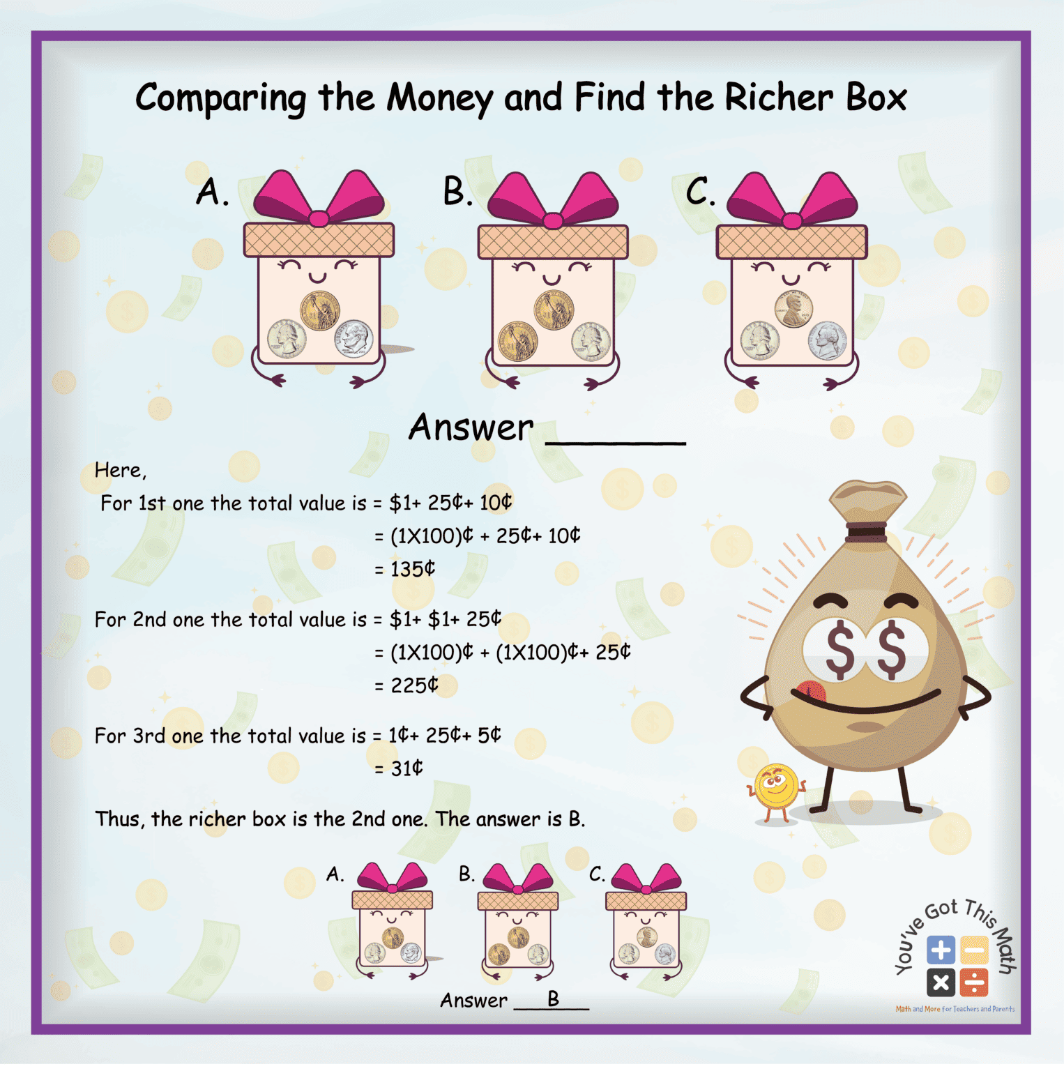 11 Free Comparing Money Worksheets | Grade 1
