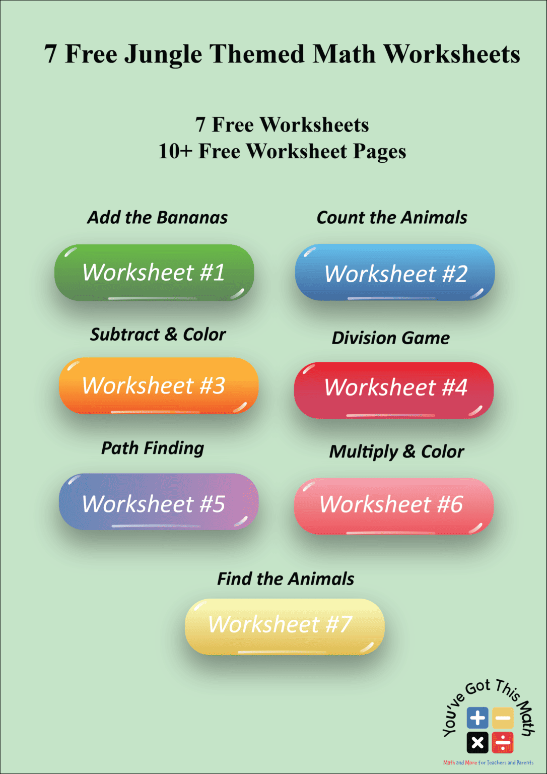 7 Free Jungle Themed Math Worksheets | Fun Activities