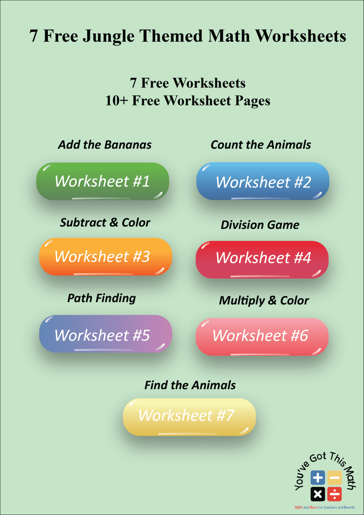 7 Free Jungle Themed Math Worksheets | Fun Activities