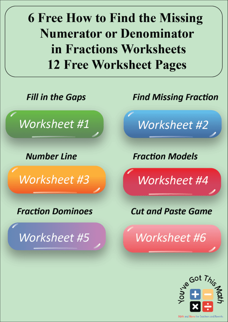 How to Find the Missing Numerator or Denominator in Fractions | Free Worksheets