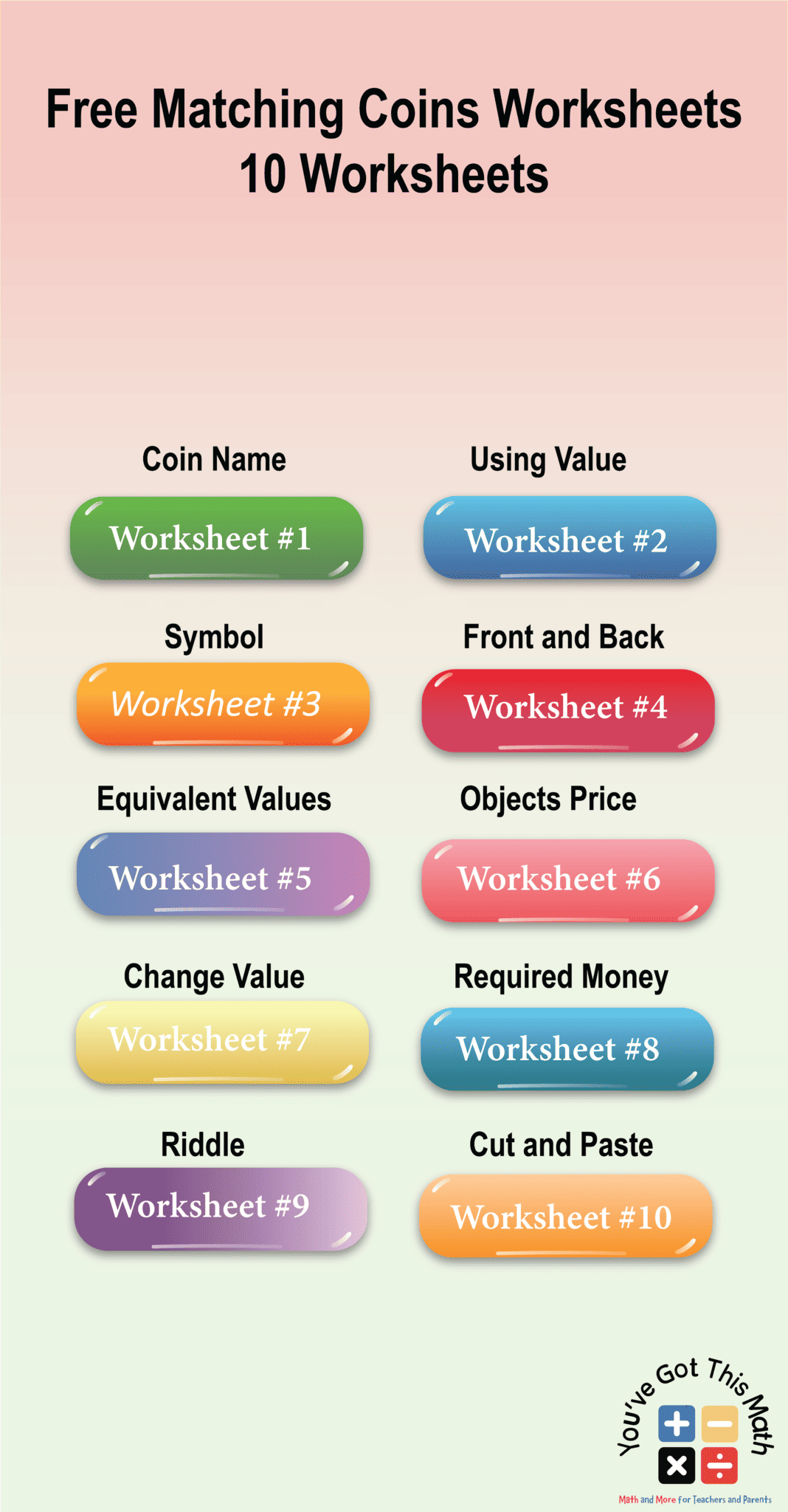 10 Free Matching Coins Worksheets | Fun Activities