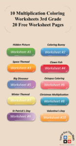10 Free Multiplication Coloring Worksheets 3rd Grade