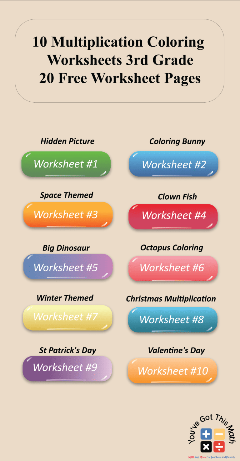 10 Free Multiplication Coloring Worksheets 3rd Grade