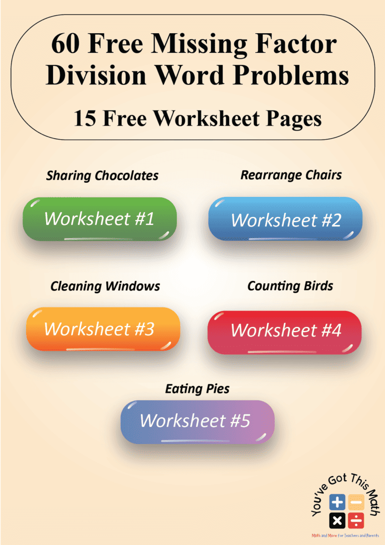 60 Fun Missing Factor Division Word Problems | Free Worksheets