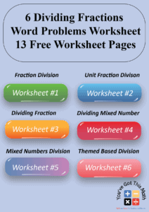 6 Free Dividing Fractions Word Problems Worksheet | Fun Activities