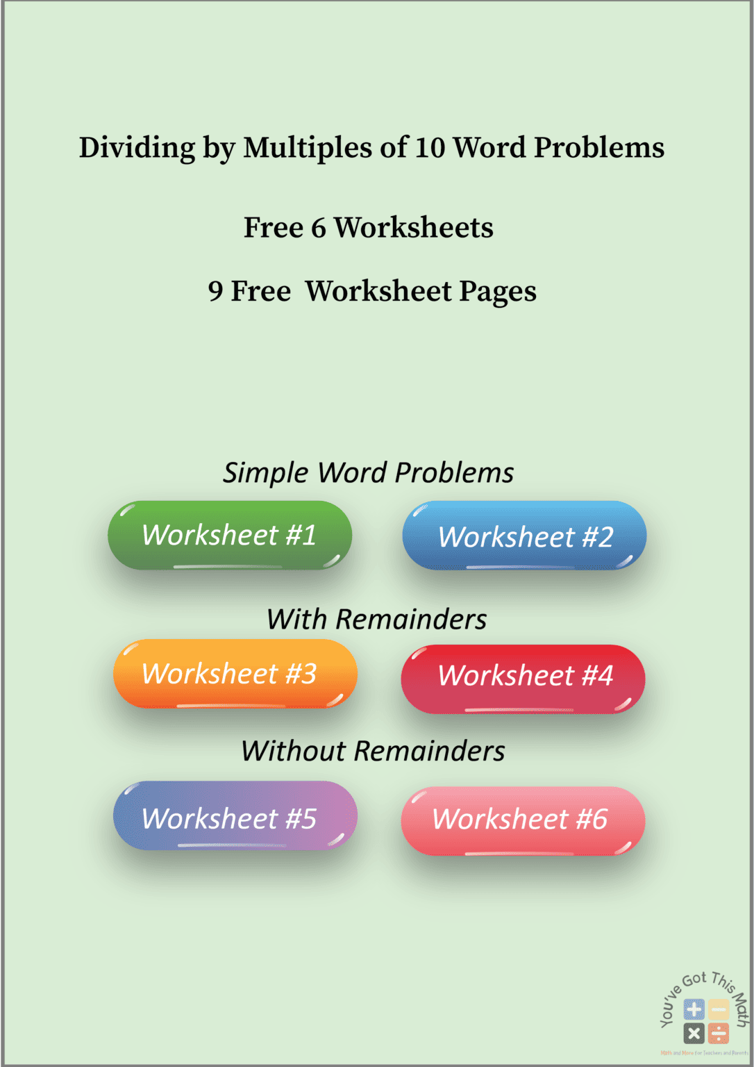 5+ Dividing by Multiples of 10 Word Problems | Free Worksheets