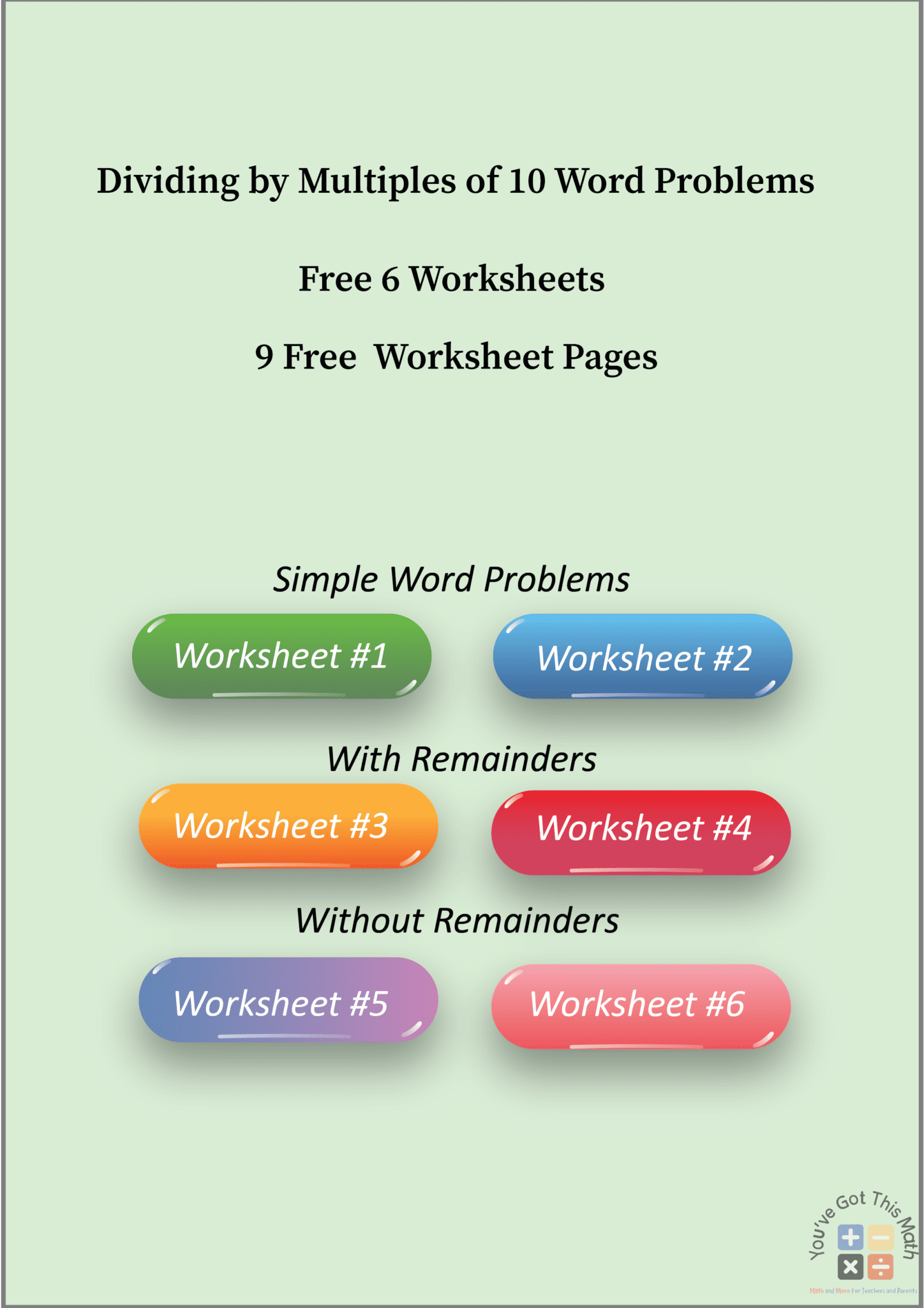 5+ Dividing by Multiples of 10 Word Problems | Free Worksheets