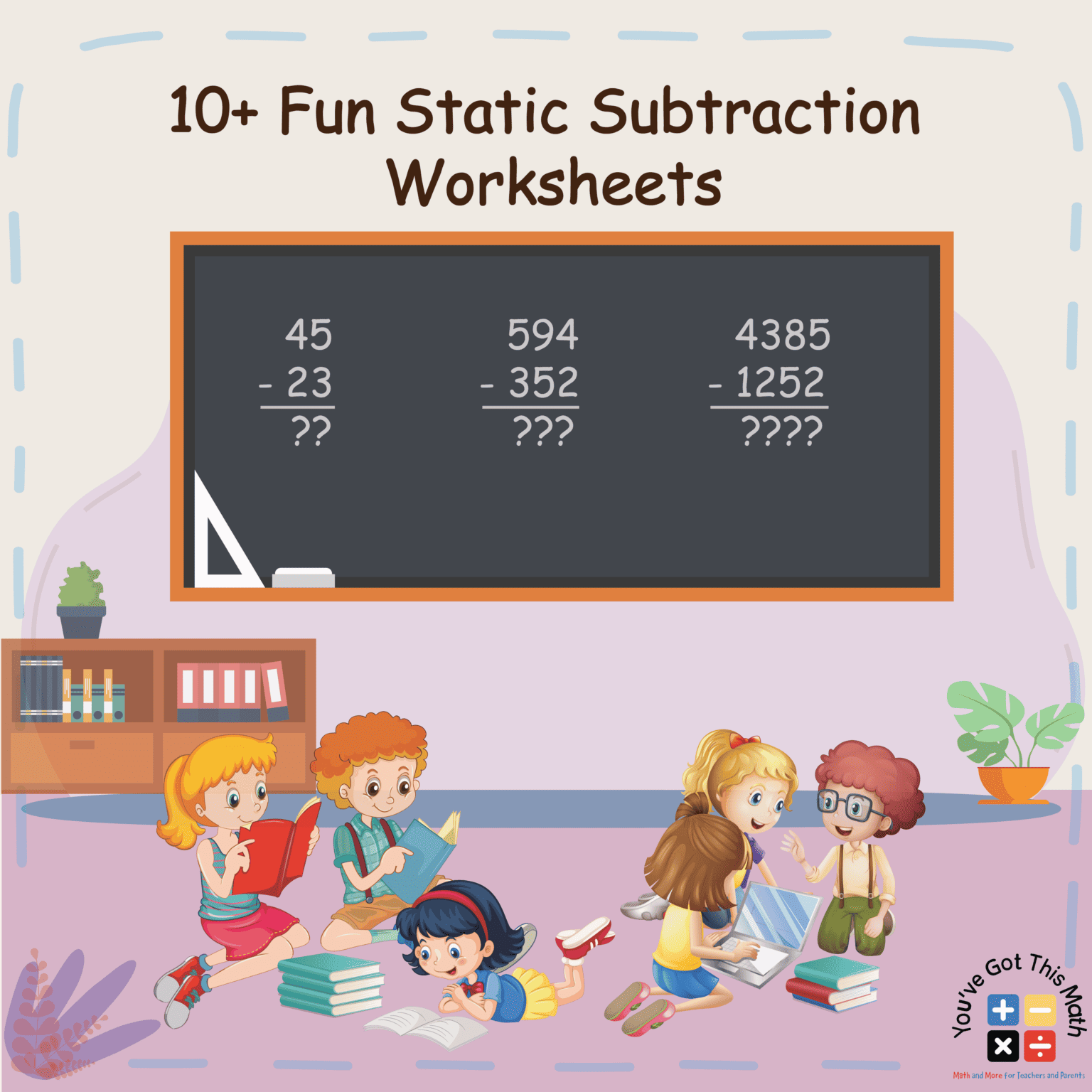 10+ Fun Static Subtraction Worksheets | Free Printable