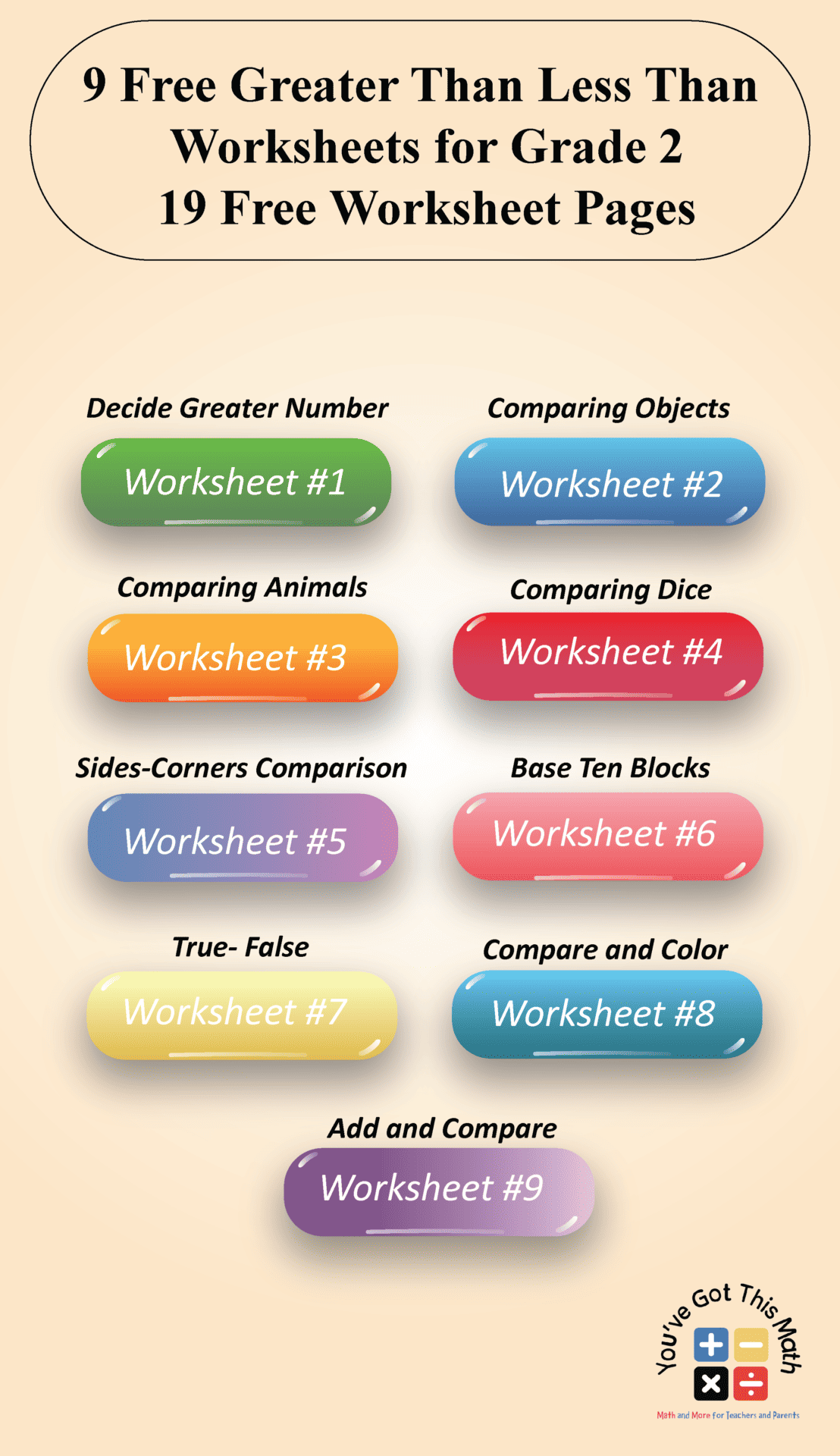 9 Free Greater Than Less Than Worksheets For Grade 2