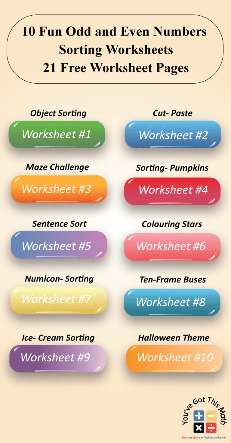 10 Fun Odd and Even Numbers Sorting Worksheets