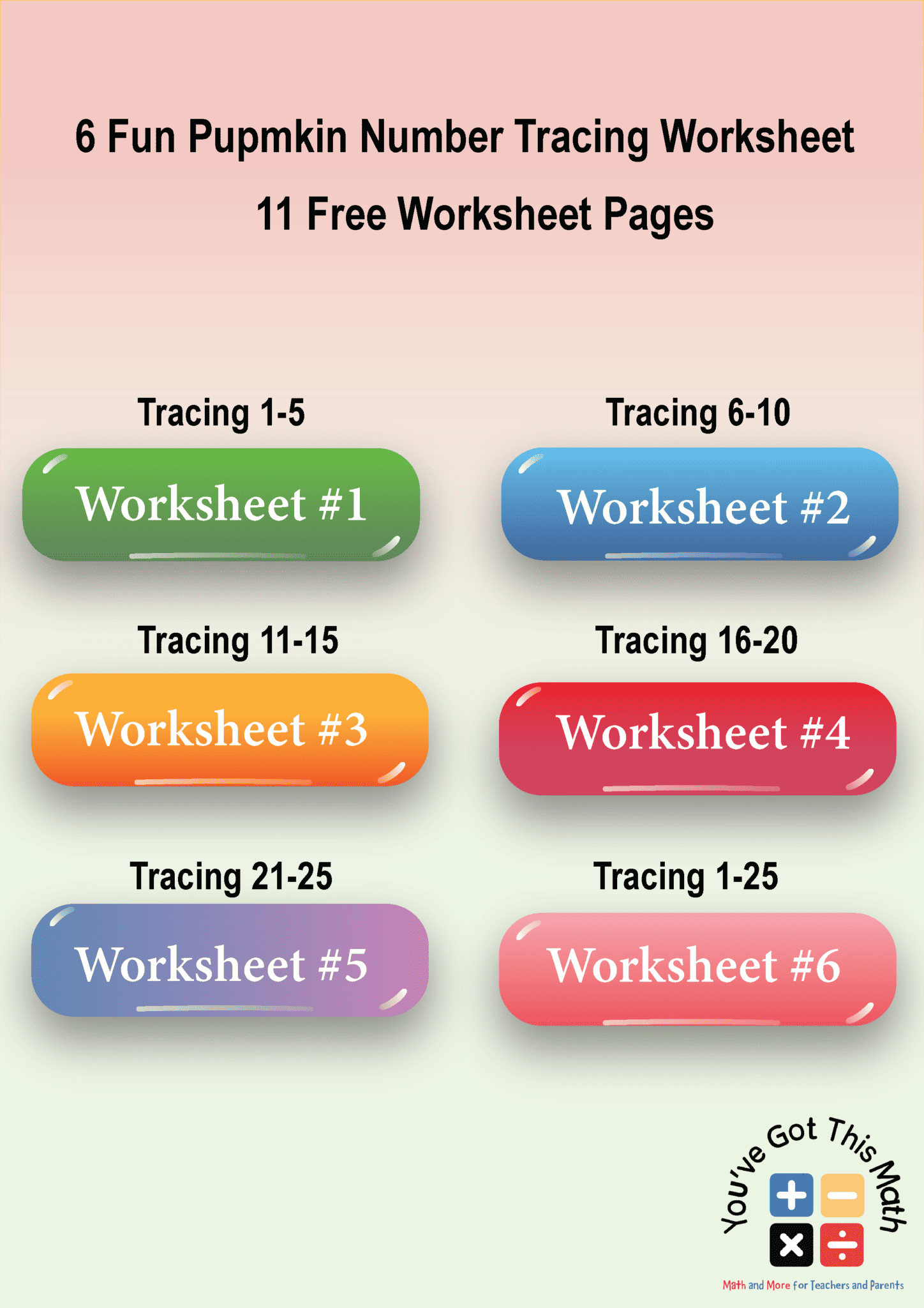 6 Free Pumpkin Number Tracing Worksheet | Fun Activities