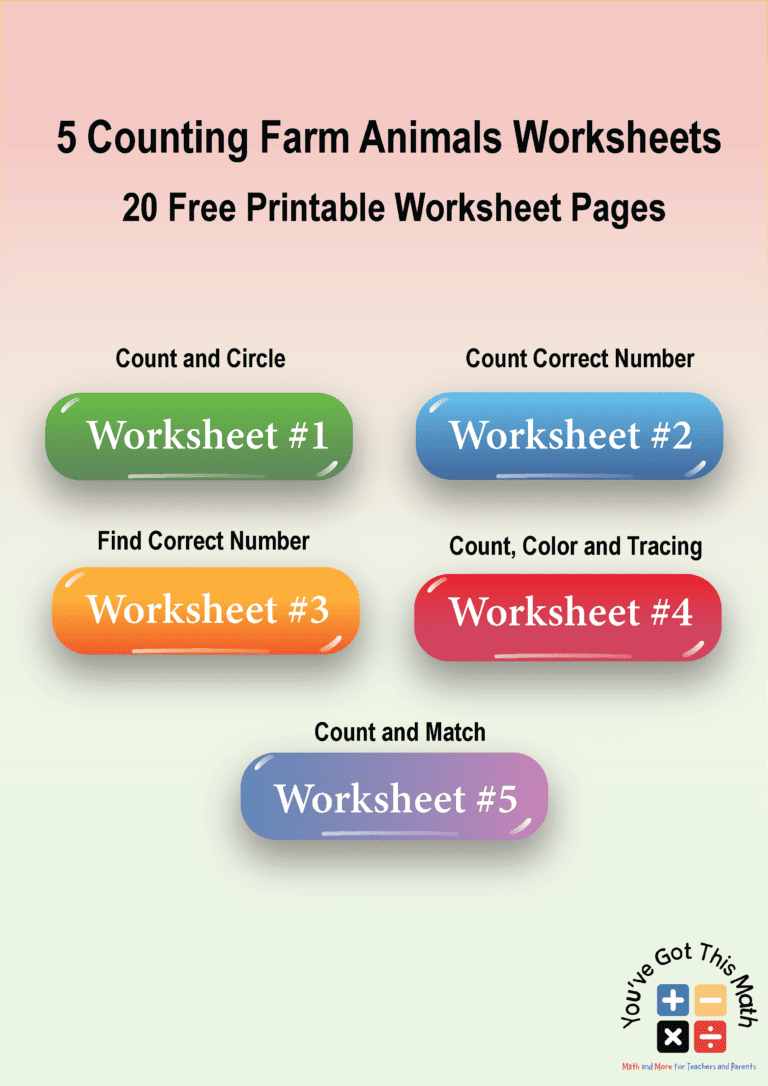 5 Free Counting Farm Animals Worksheets | Fun Activities