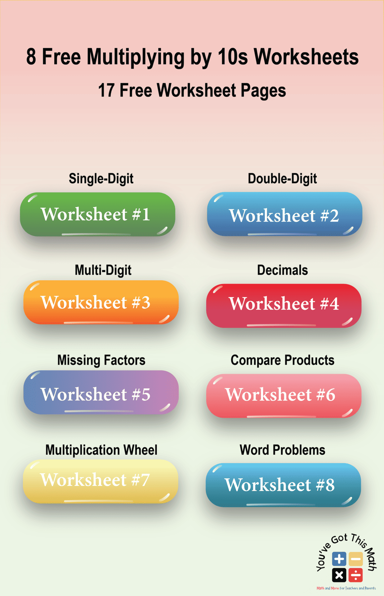 8 Free Multiplying by 10s Worksheets | Fun Activities