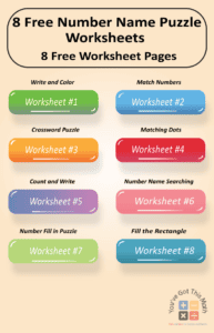 8 Free Number Name Puzzle Worksheets | Fun Activities