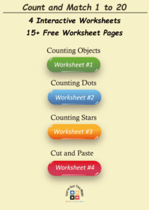 4 Free Count and Match 1 to 20 Worksheets | 15+ Free Pages