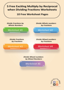 5 Free Multiply by Reciprocal When Dividing Fractions Worksheets