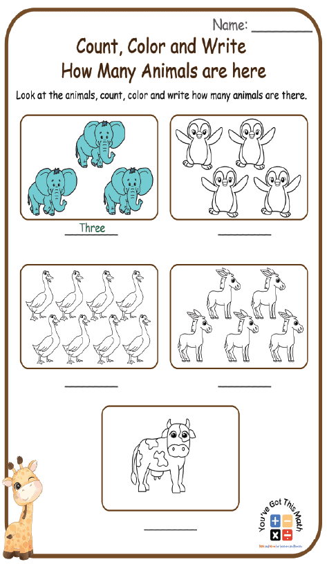 20 Free How Many Animals Worksheet