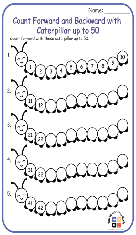 10+ Free Counting Forward and Backward Worksheets