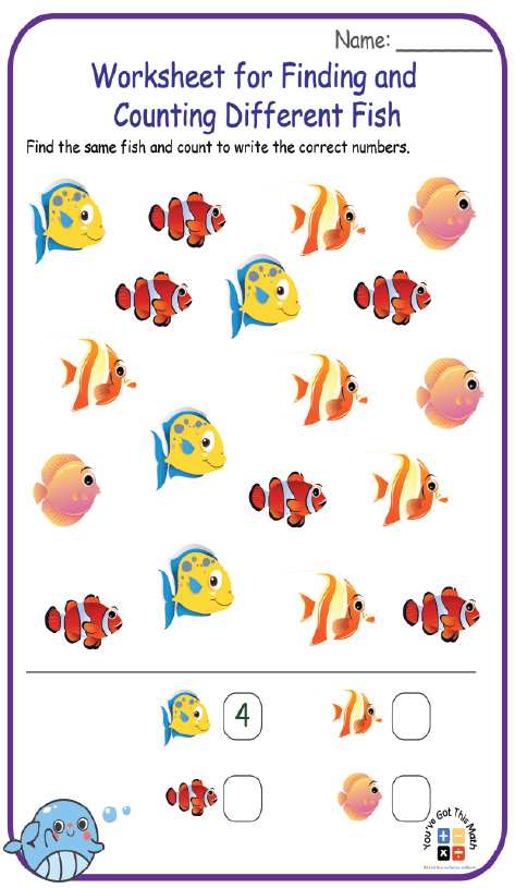 20+ Fun Counting Fish Worksheet | Free Printable