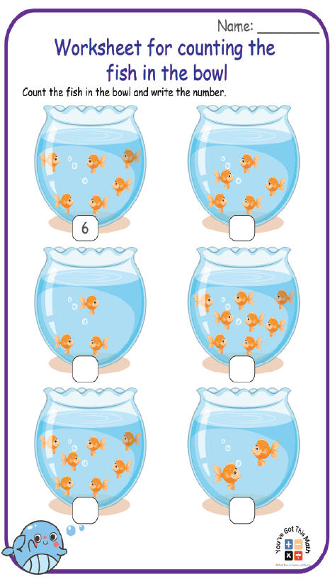 20+ Fun Counting Fish Worksheet | Free Printable