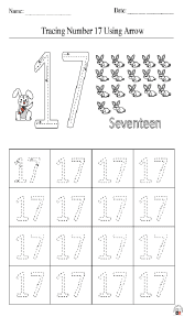 30+ Tracing Number 17 Pages | Free Printable