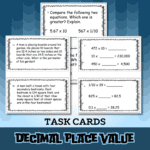 Decimal Place Value Task Cards Activities | Free Printable